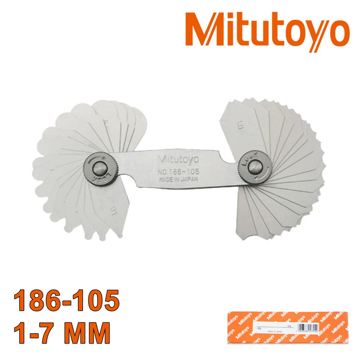 Jual Mal Radius R1-7 MITUTOYO 186-105 Fillet Gauge Pengukur Radius ...