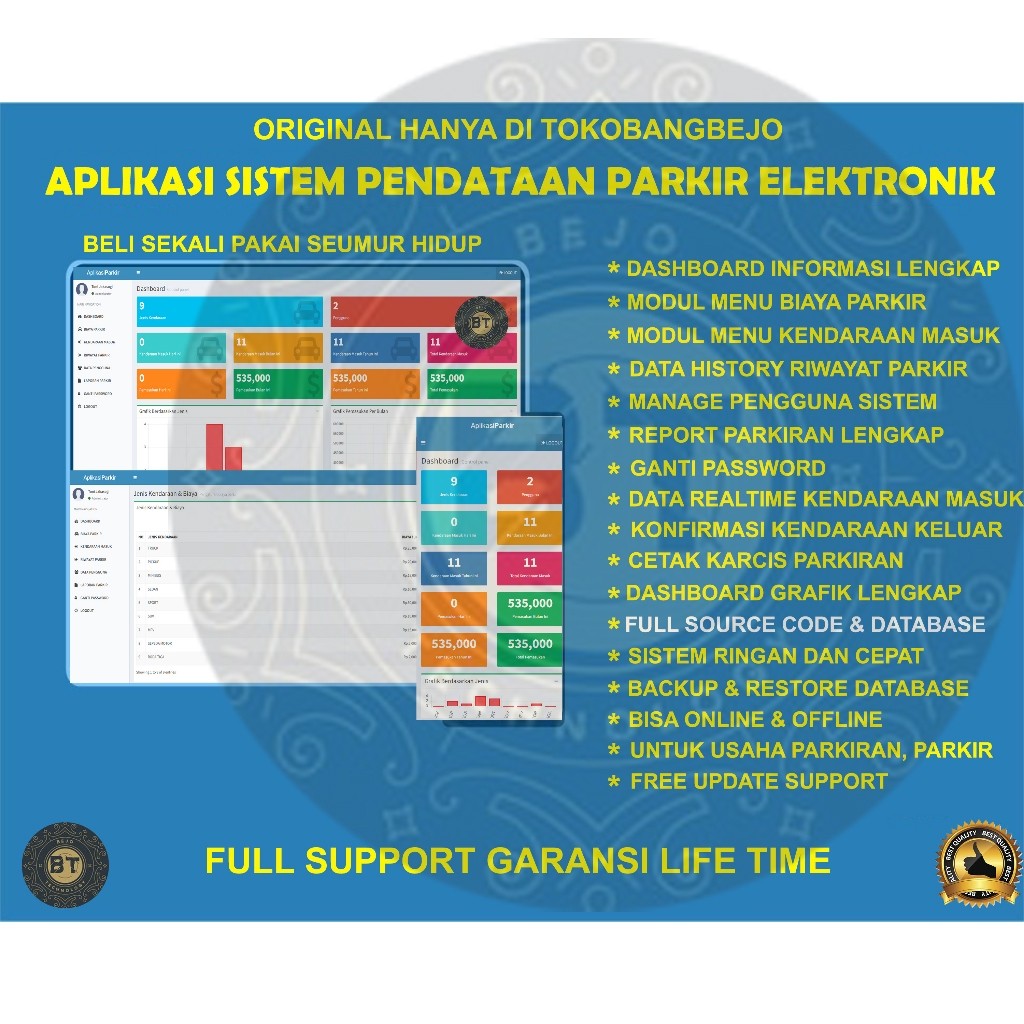 Jual APLIKASI WEB SOURCE CODE SISTEM MANAJEMEN PARKIR KENDARAAN LENGKAP SIAP PAKAI GARANSI ...
