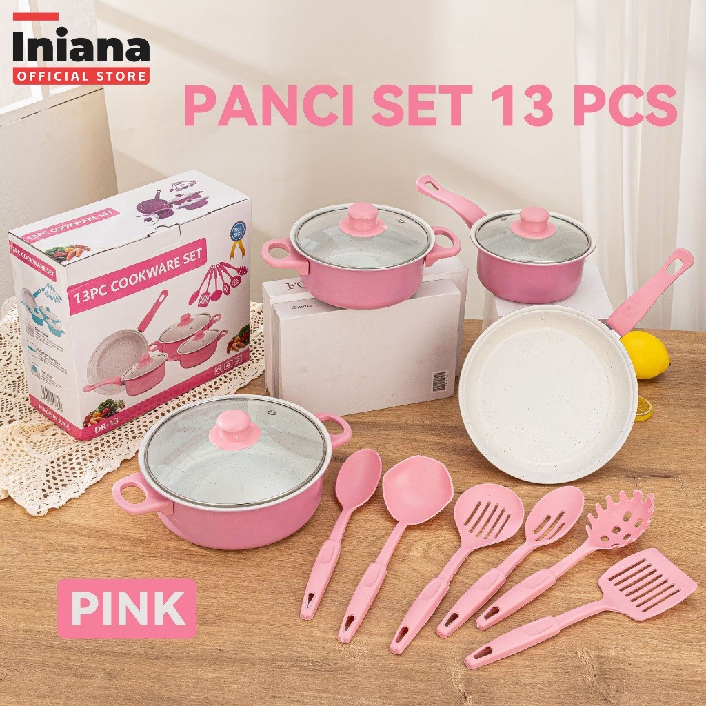 Jual Iniana Official Shop Panci Set 13 PCS Tutup Kaca Serbaguna panci ...