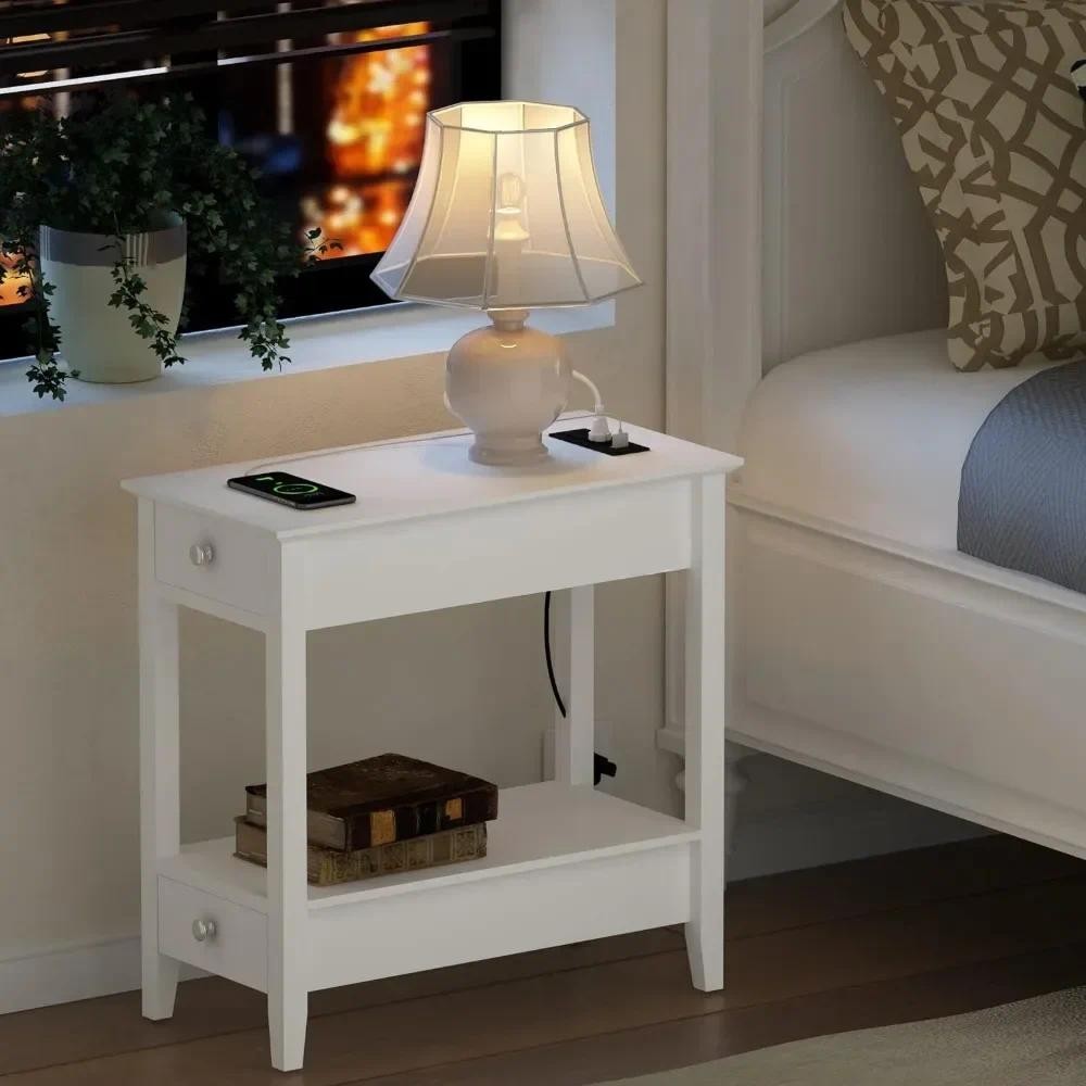 Jual End Table Narrow Side Table With Storage Bedside Tables Living ...