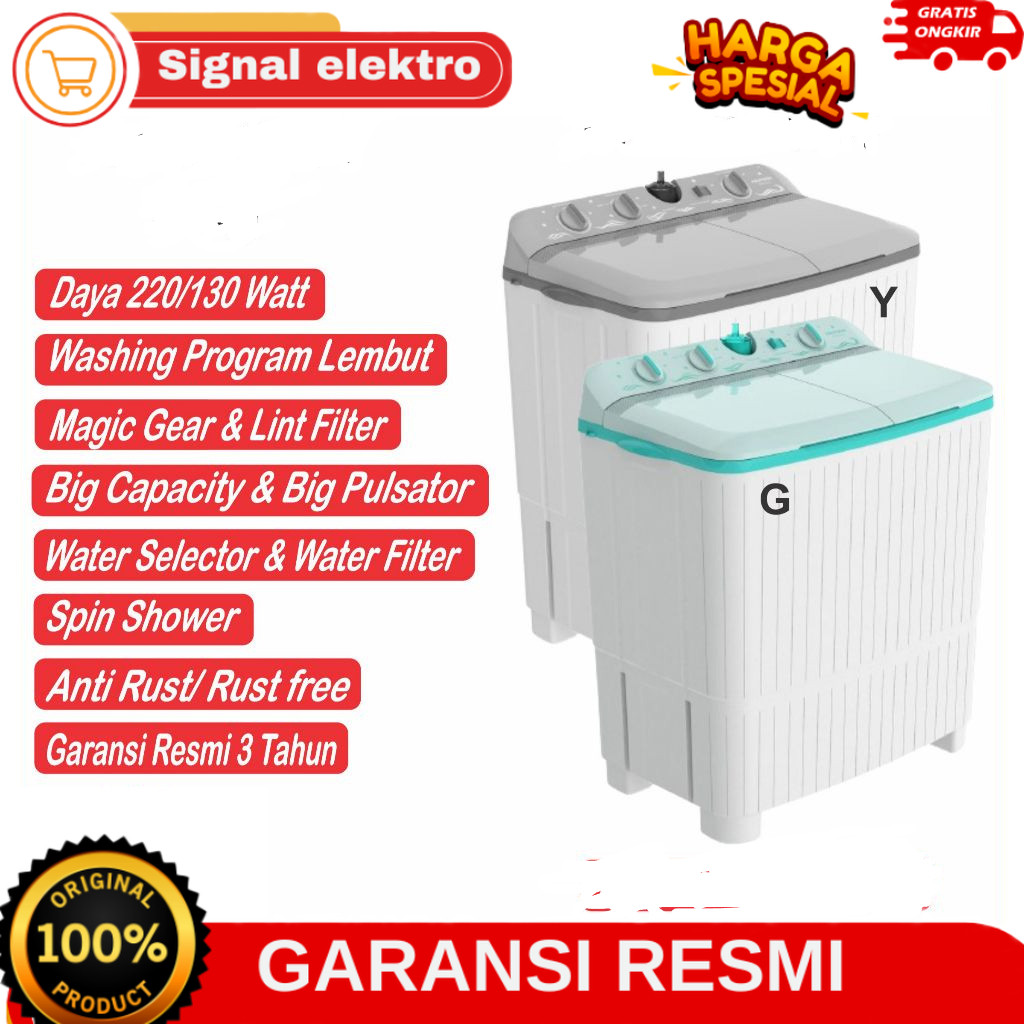 Jual [BANDUNG] POLYTRON Mesin Cuci 9kg PWM9076 Original Garansi Resmi ...