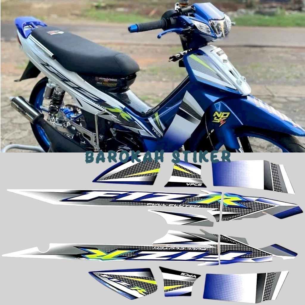 Jual Striping stiker polet list motor Yamaha fizr fiz r f1 zr 2004 biru ...