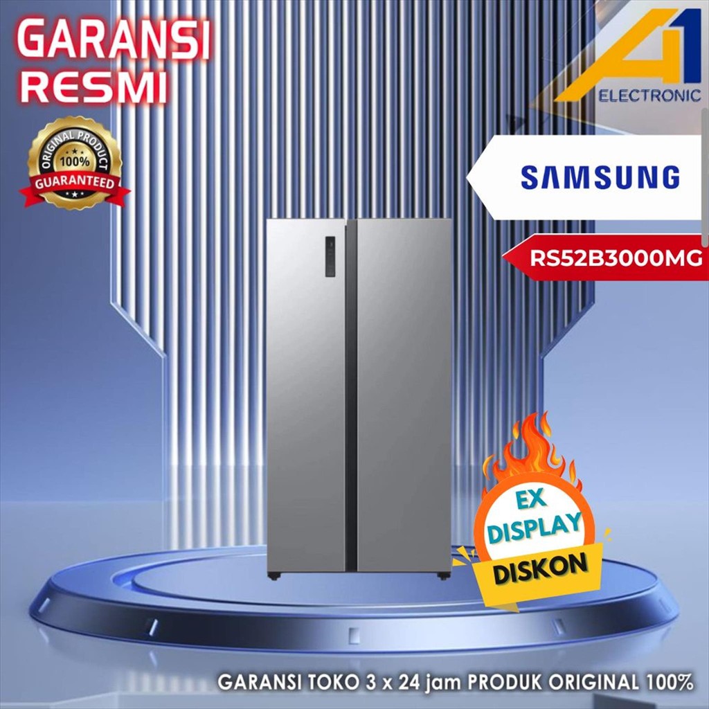 Jual KULKAS SAMSUNG RS52B3000M9 / RS52 , Side By Side Inverter 550 Liter | Shopee Indonesia