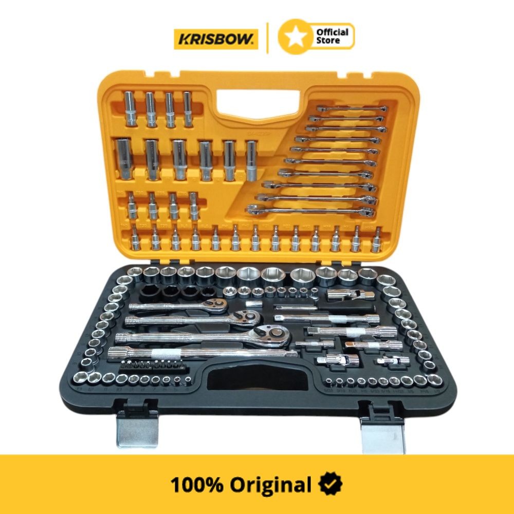 Jual Krisbow Kunci Sok Socket Set Sq 1/4-1/2 inchi 123 Pcs Lrsos2 ...