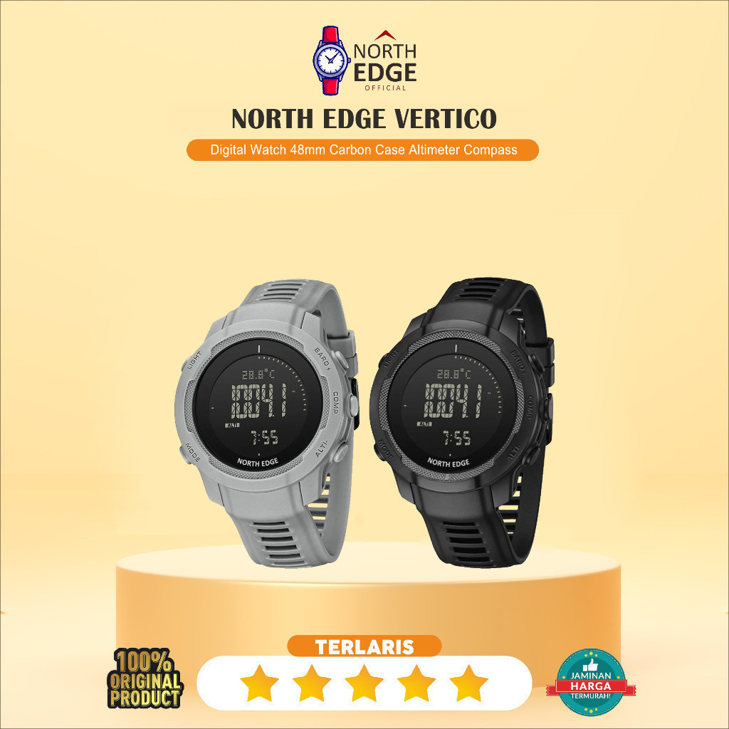 Jual NORTH EDGE VERTICO Digital Watch 48mm Carbon Case Altimeter ...