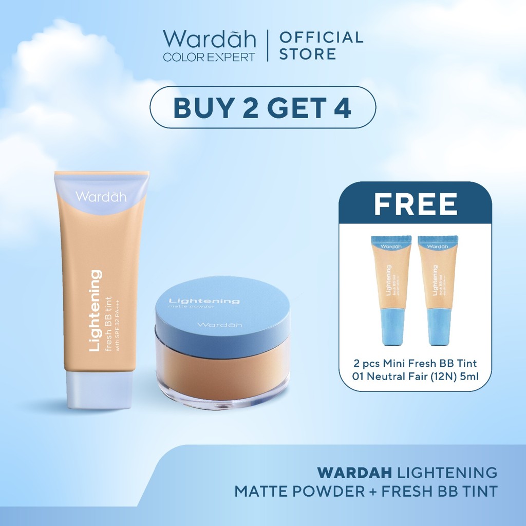 Jual [BUY 2 GET 4] Wardah Paket Lightening Complexion Set - Wardah Lightening Fresh BB Tint 30 ...