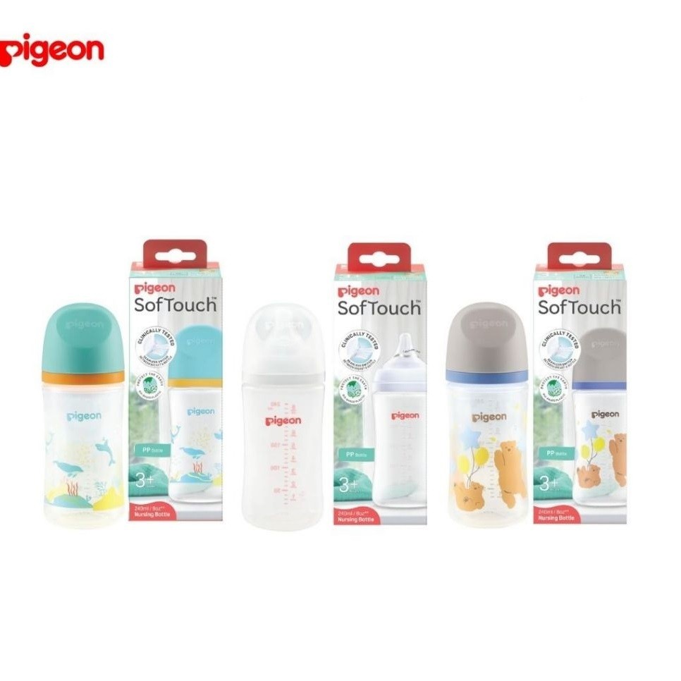 Jual PIGEON MURAH BPP BOTOL WIDE NECK SOFTOUCH 240ML BOTOL SUSU BAYI KARAKTER | Shopee Indonesia