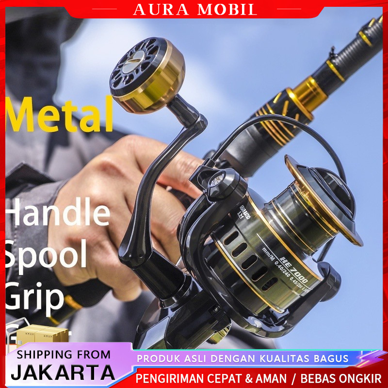 Jual Fishing Reel Pancing HE1000-7000 Series Drag 30kg Metal Spinning ...