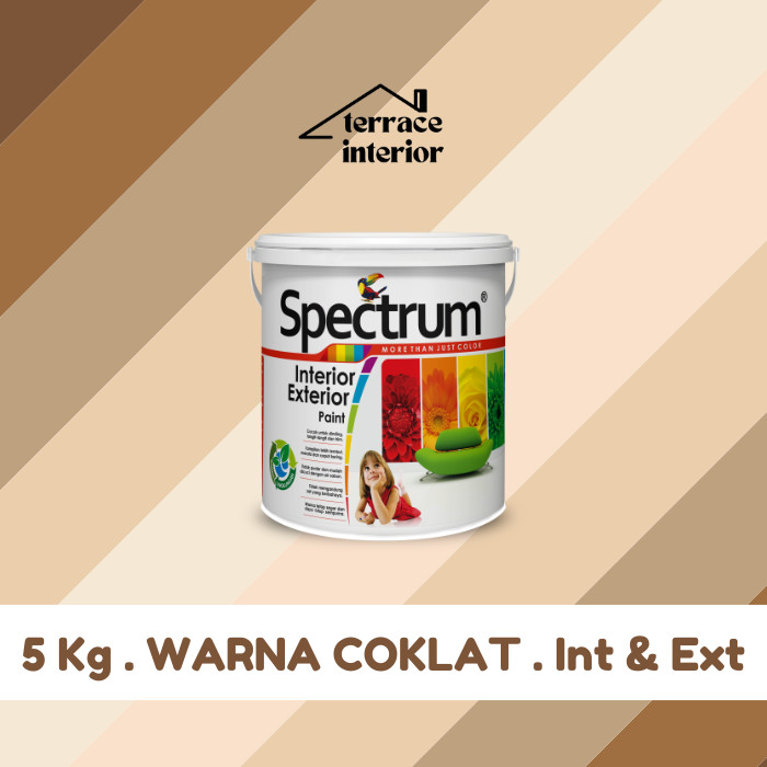 Jual Cat Tembok Spectrum Interior & Exterior Warna Cokelat 5 Kg ...