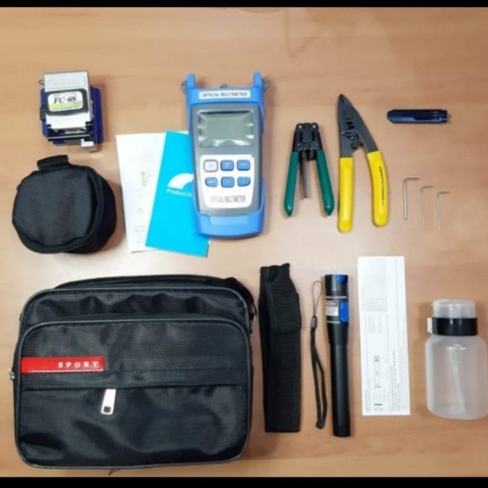 Jual FTTH Tool Kit 1 SET Lengkap OPM VFL Cleaver FO Fiber Optic Toolkit ...