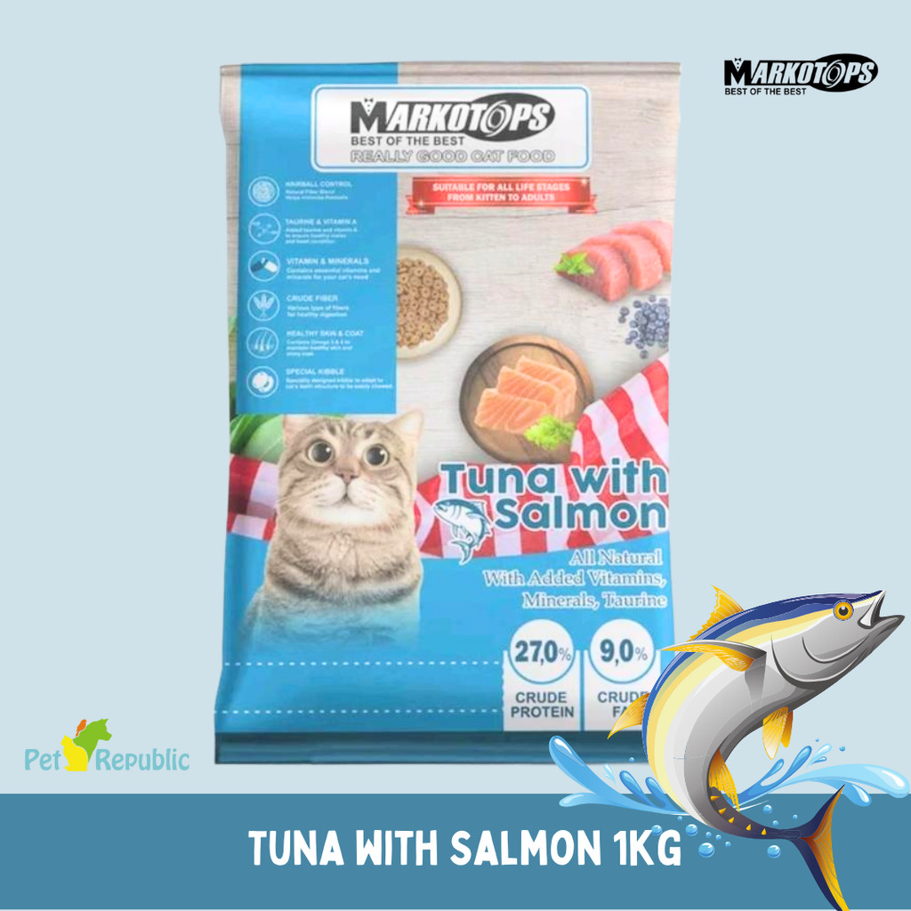Jual MARKOTOPS Makanan Kucing Salmon Tuna 1kg | Shopee Indonesia