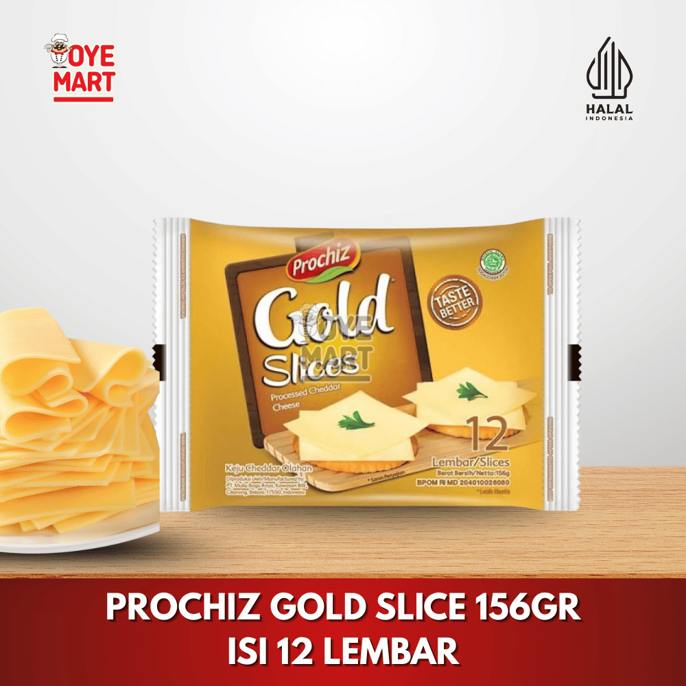 Jual PROCHIZ GOLD SLICE 156GR ISI 12 LEMBAR / KEJU CHEDDAR OLAHAN SLICE ...