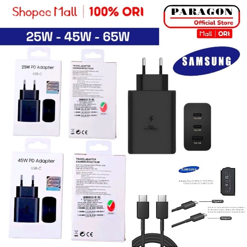 Jual CASEiTC MALL ORIGINAL 100% Charger Samsung Type C Original 25Watt 45W 65W 67W Original 100% ...