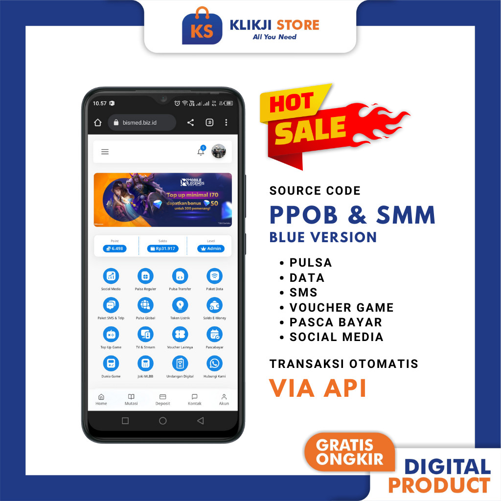 Jual SOURCE CODE PANEL PPOB & SMM - BLUE VERSION PRO (COCOK UNTUK BISNIS MASA KINI) | Shopee ...