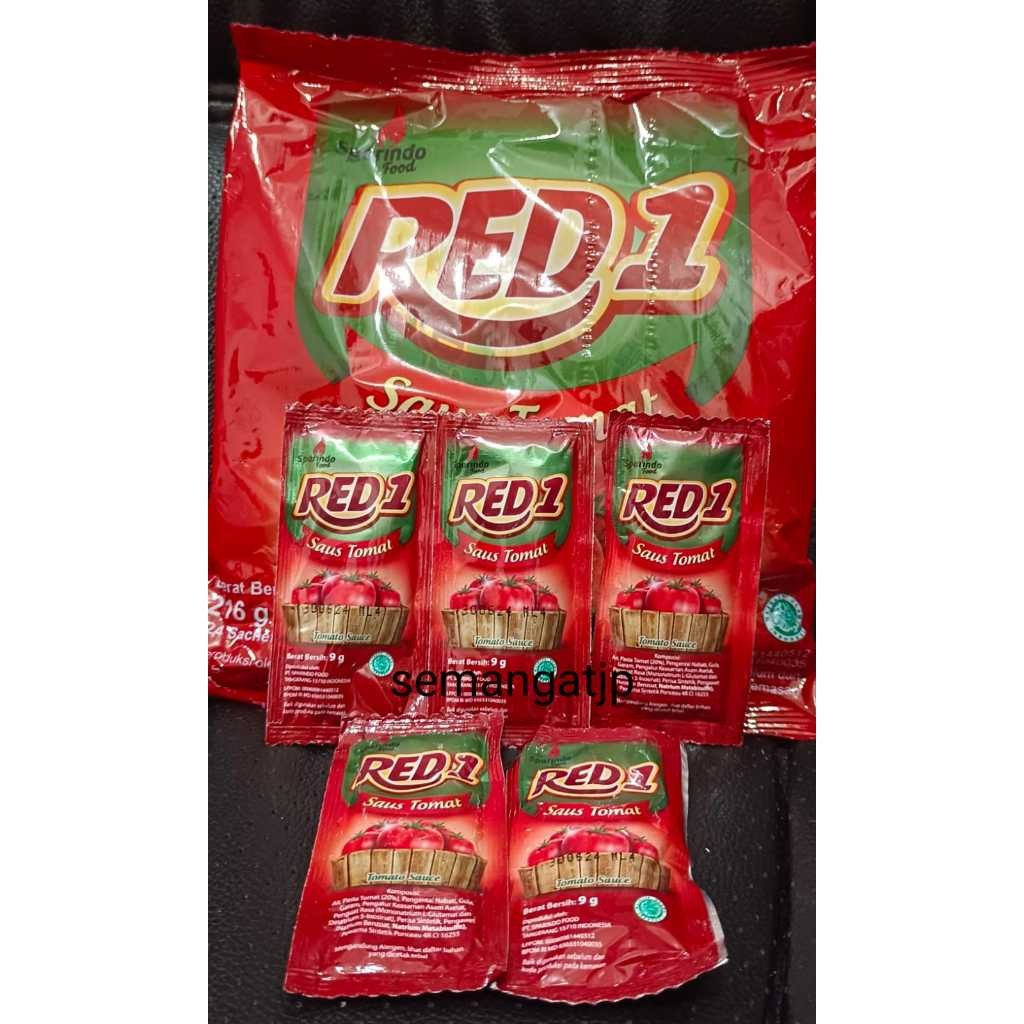 Jual RED 1 saus tomat 9 gram isi 24 sachet | Shopee Indonesia
