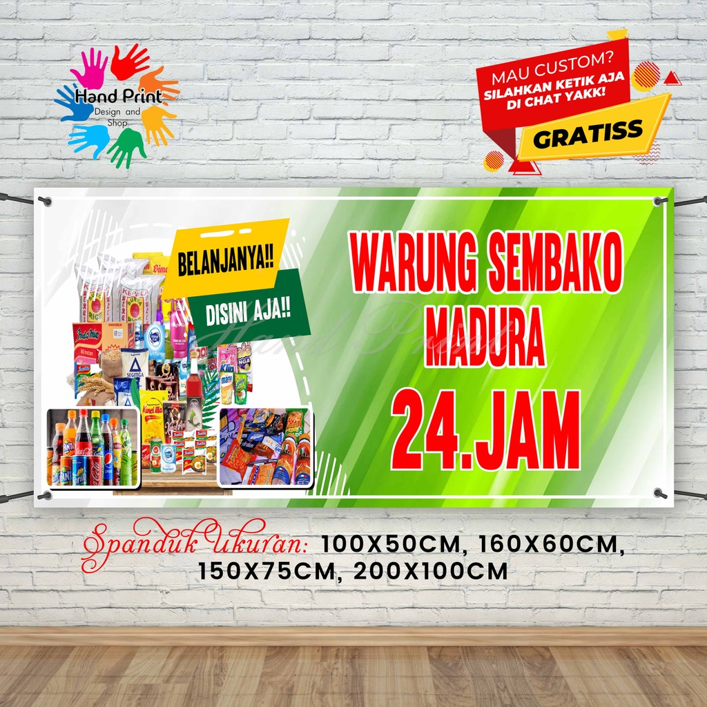 Jual Cetak Spanduk Banner Warung Sembako Murah MMT Spanduk Custom 200x100 | Shopee Indonesia