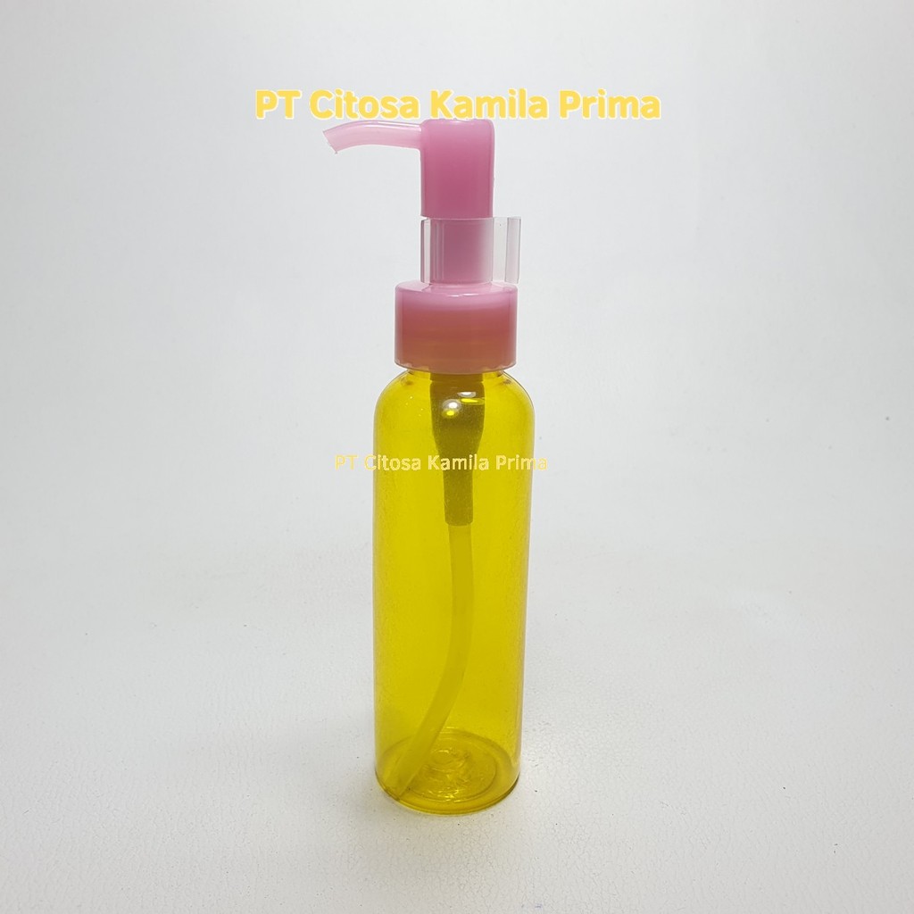 Jual Botol Pet 100 Ml Br Kuning Tutup Pump Lotion / Botol Plastik ...