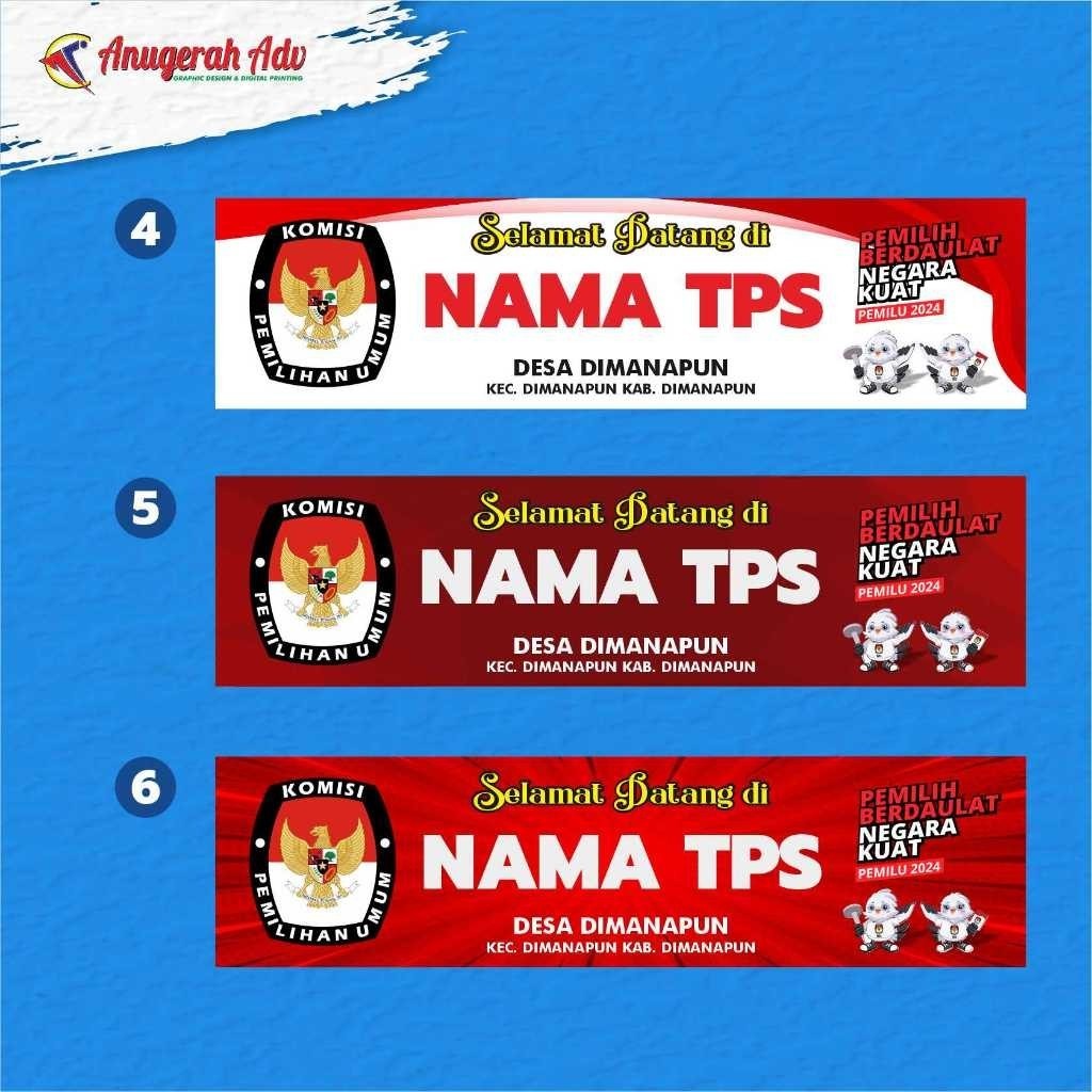 Jual Cetak Kilat JDM- SPANDUK NAMA TPS | BANNER TPS | PEMILU | TEMPAT PEMILU | BANER TPS ...