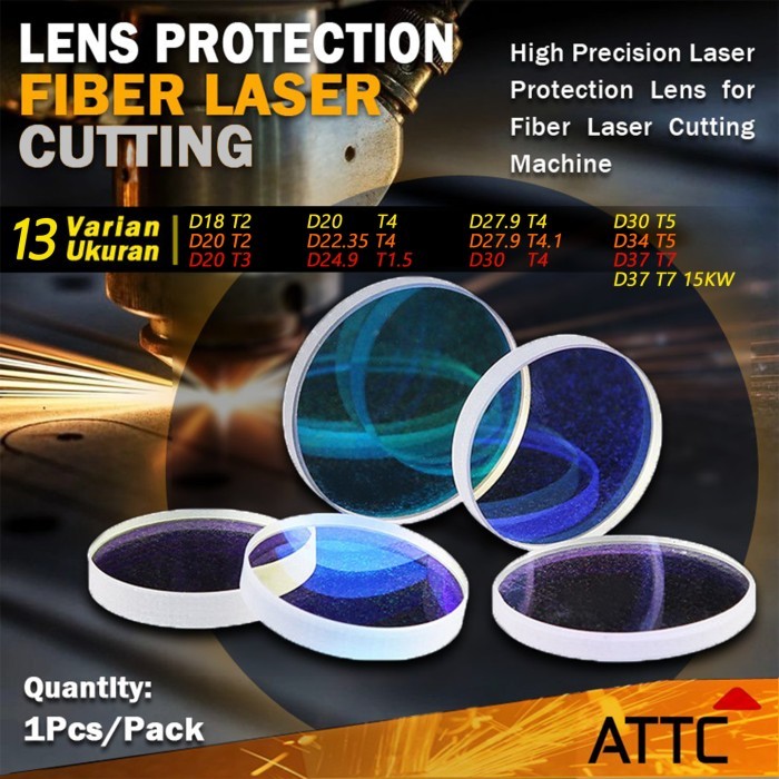 Jual Protective Window Lens for Fiber Laser Cutting - D27.9 T4mm ...
