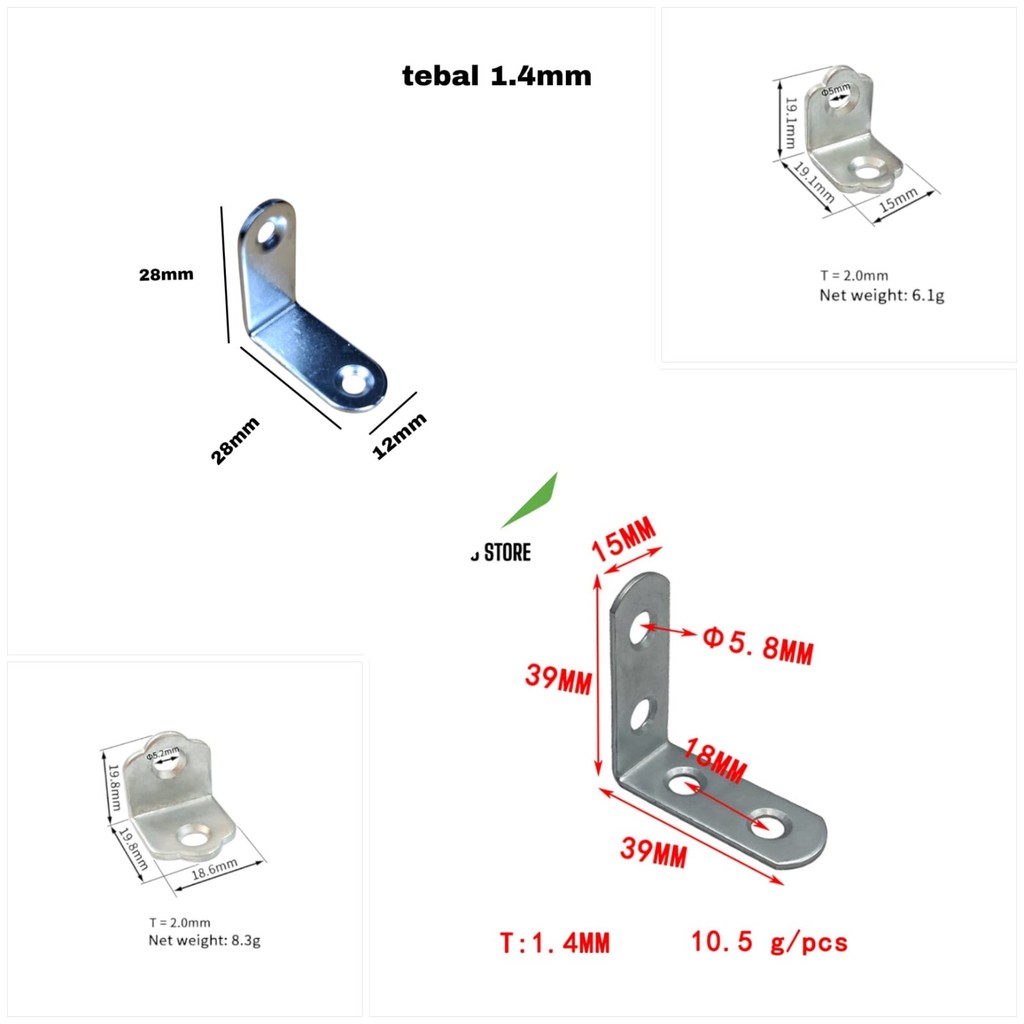 Jual bracket siku ambalan L / plat siku L | Shopee Indonesia