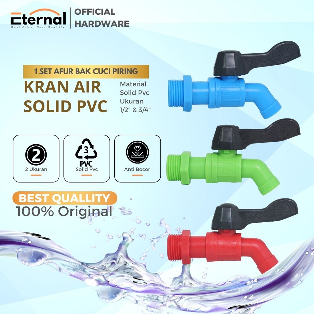 Jual Kran Air PVC Plastik Drat 1/2 dan 3/4 Inch Awet Murah - Anti ...