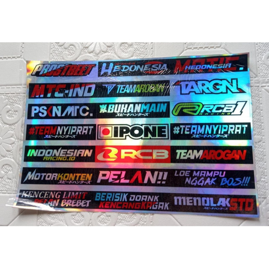 Jual Stiker Racing Pack Sticker Racing Hologram Stiker Sponsor Stiker ...