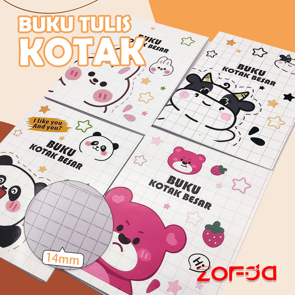 Jual 14mm Grid Note book Buku Tulis Kotak Besar 38 Lembar Grid Diary ...
