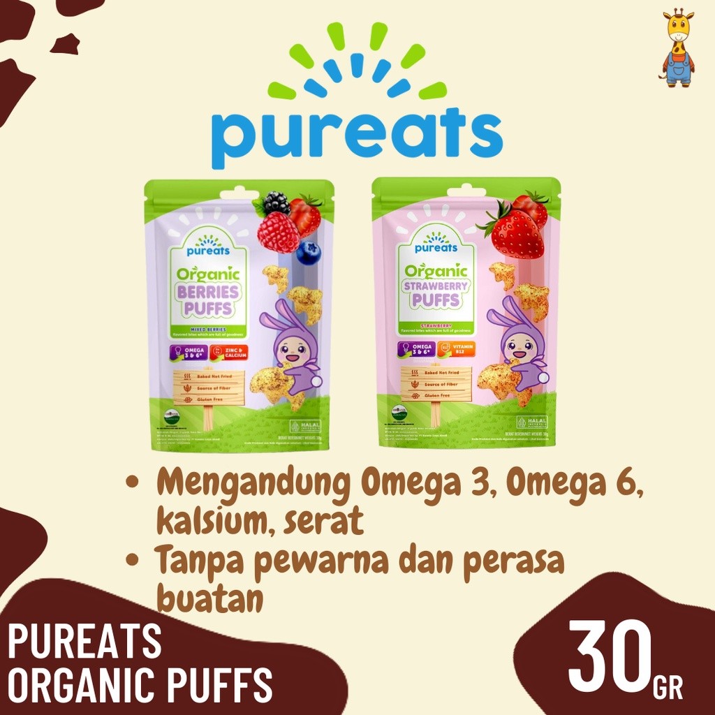 Jual Pureats Organic Puffs 30gr - Snack Buah Anak Bayi - Tanpa Pewarna ...