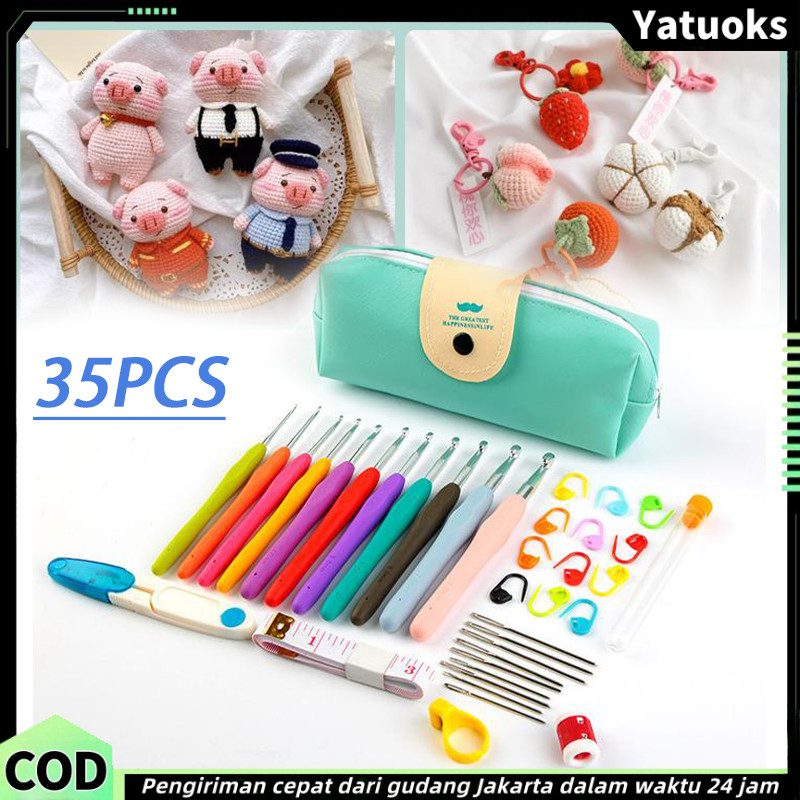 Jual Set Rajutan Tangan/Set Kait Crochet/Alat Merenda untuk Pemula/Set ...