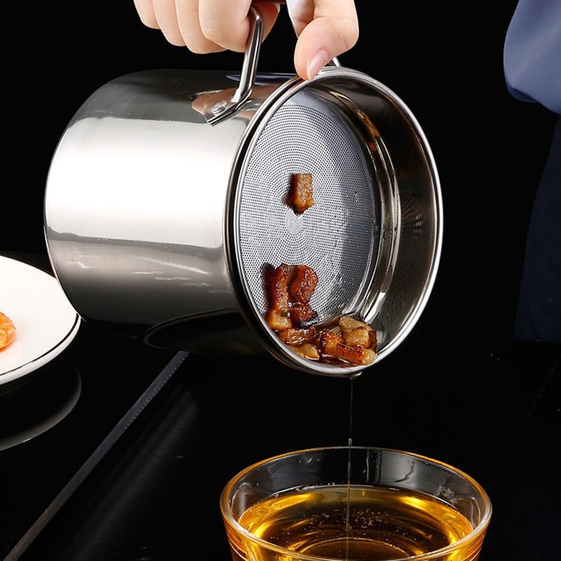 Jual Penyaring minyak Wadah minyak 1.3 liter Cangkir baja tahan karat ...