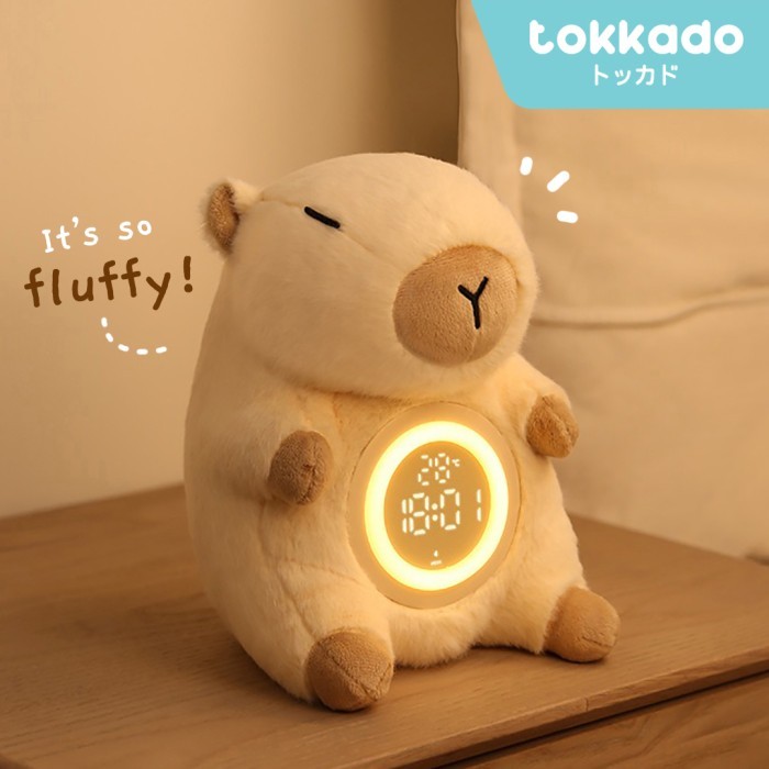 Jual TOKKADO Capybara Fluffy Doll Alarm Clock Jam Digital Lampu Tidur ...