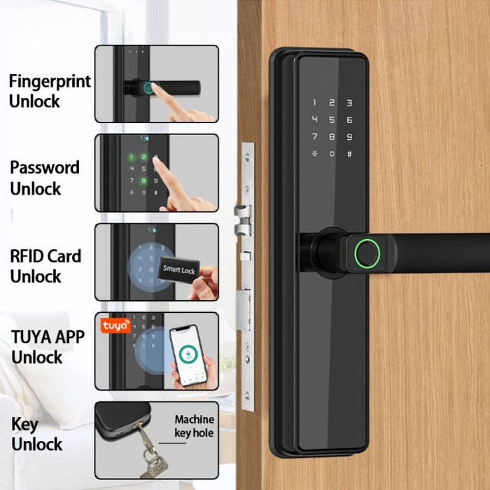 Jual Smart Door Lock Kunci Pintu Digital Wireless WiFi Online App Control Tuya Smart Life ...