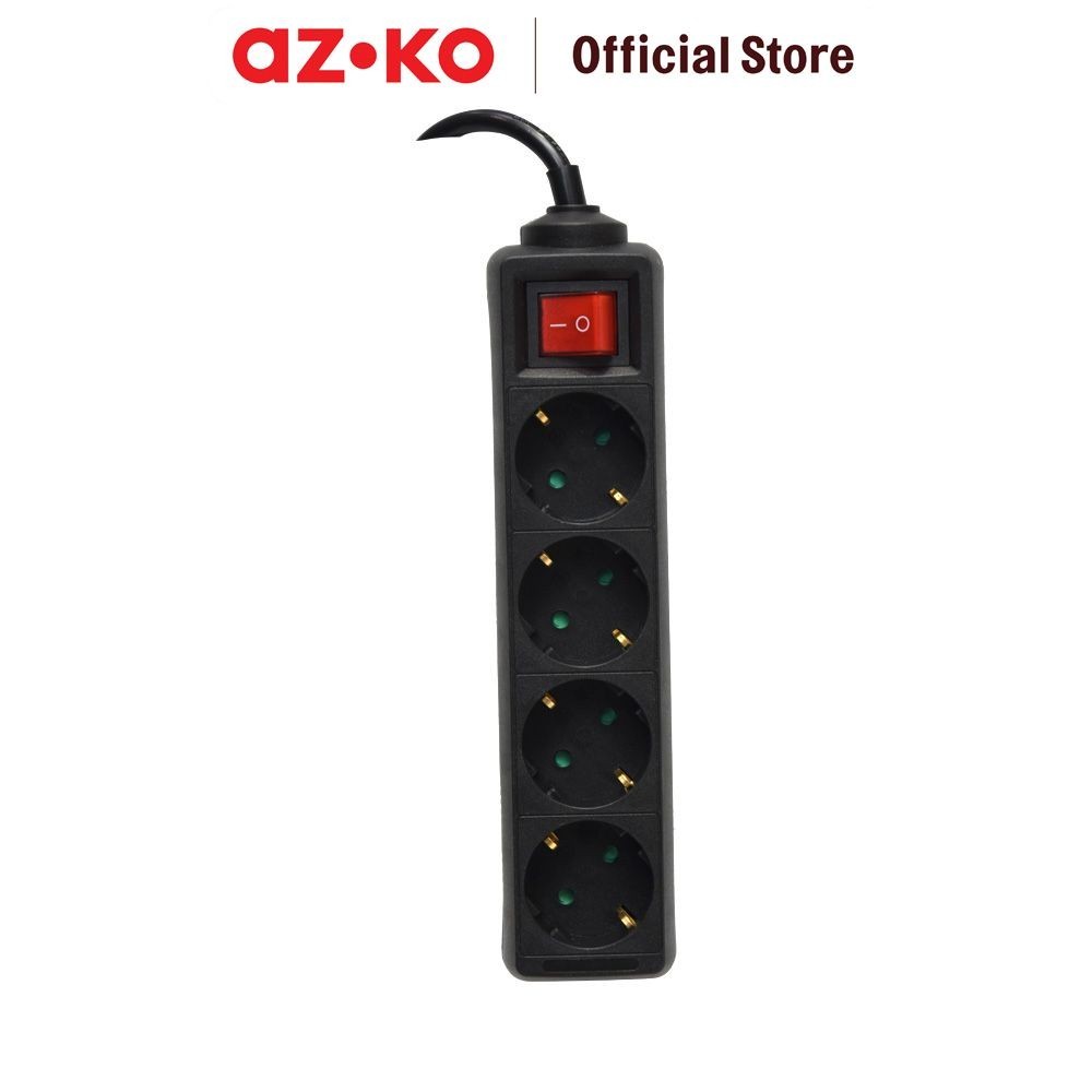 Jual AZKO Krisbow Stop Kontak 4 Socket - Hitam Electric Socket Terminal ...