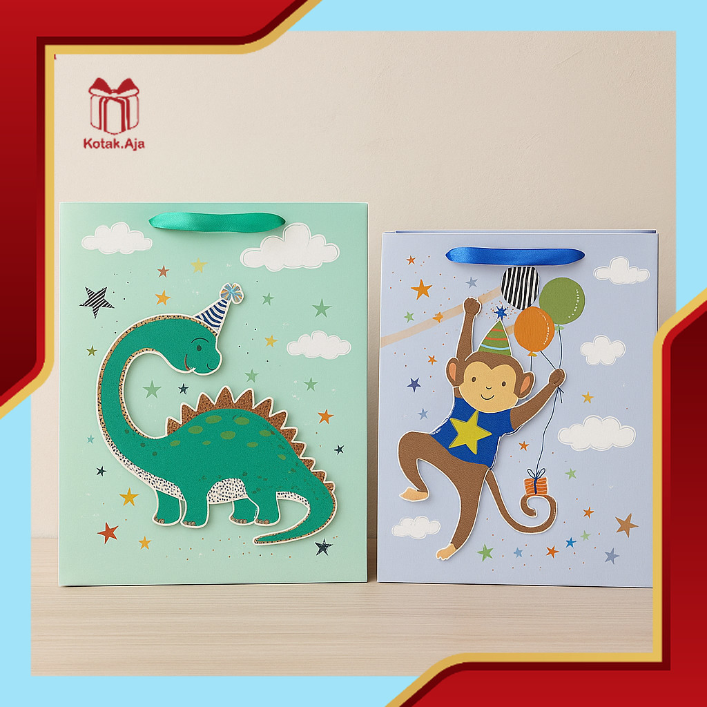 Jual Paper Bag Ulang Tahun Anak / Paper Bag Ultah Anak Karakter Lucu ...
