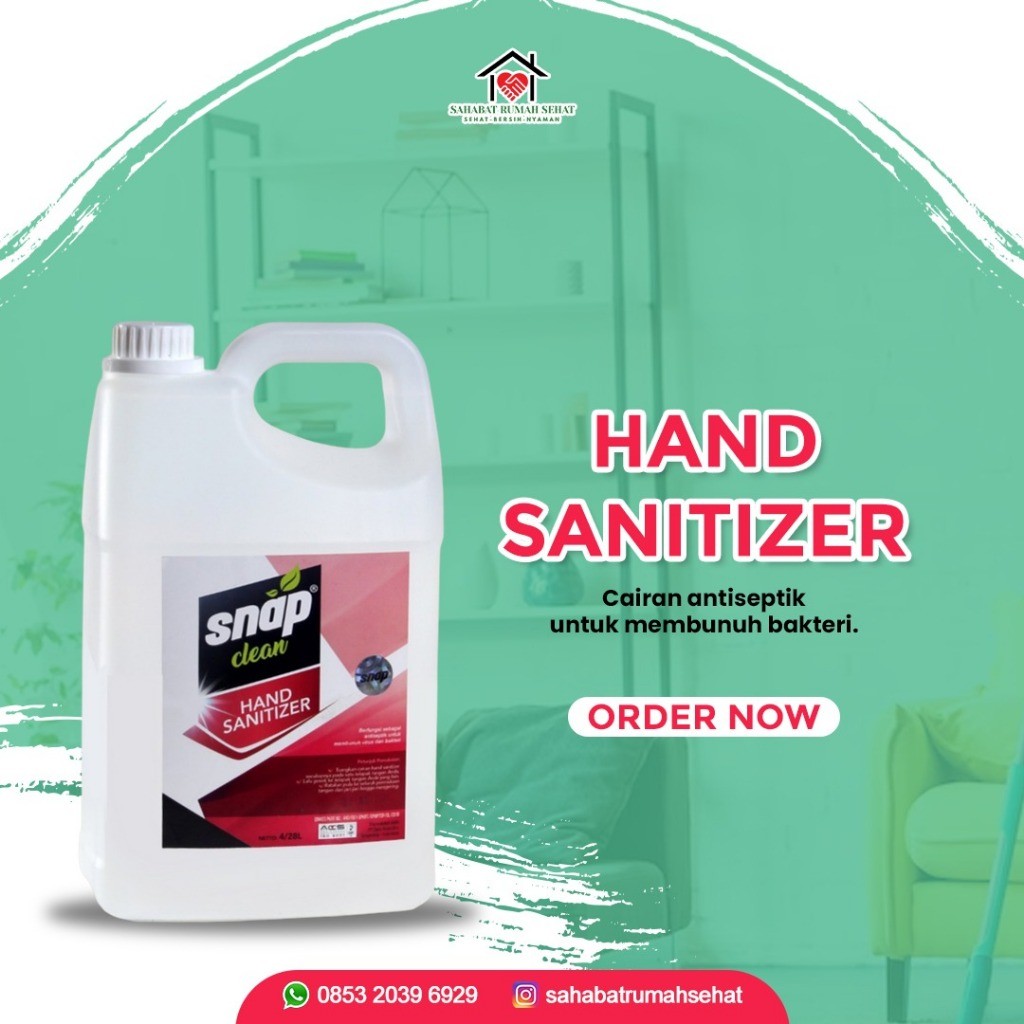 Jual NEW Hand Sanitizer Cair SNAP CLEAN, Alkohol 70% 4liter Bandung ...
