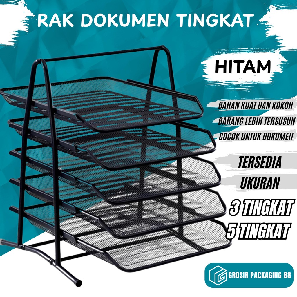 Jual Rak Dokumen Kertas 3 5 Susun Tray Besi Desk Paper File Document ...