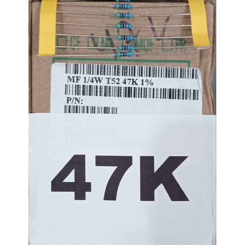Jual Resistor Metal 47K 1/4Watt MF 1/4W T52-47K-1% Resistor Taiwan ...