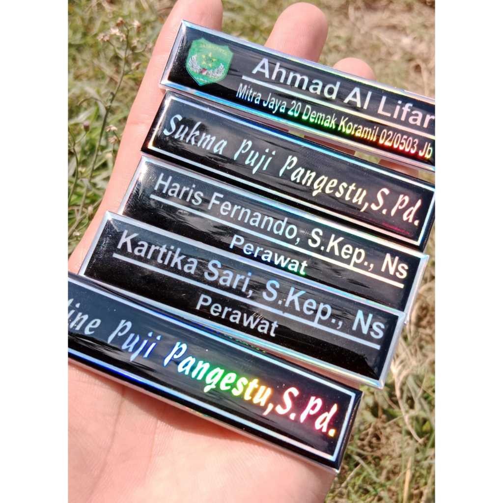 Jual Nama Dada Resin (HOLOGRAM MENYALA)/Name Tag/Nametag/Papan Nama ...