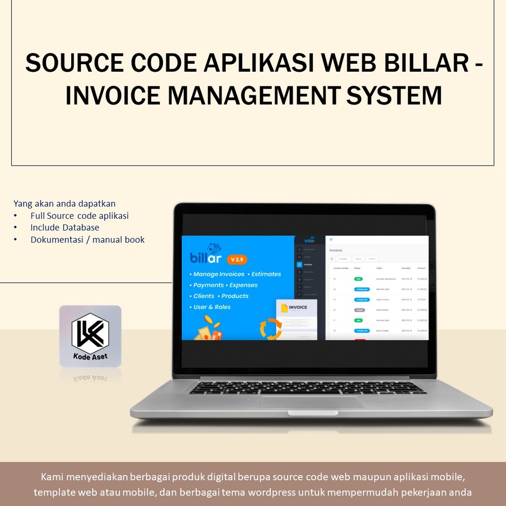 Jual SOURCE CODE APLIKASI WEB BILLAR - INVOICE MANAGEMENT SYSTEM | Shopee Indonesia