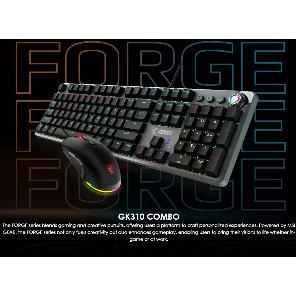 Jual MSI FORGE GK310 GK-310 GK 310COMBO Mechanical HOT SWAPPABLE ...