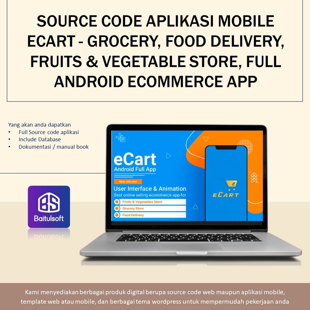 Jual SOURCE CODE APLIKASI MOBILE ECART - GROCERY, FOOD DELIVERY, FRUITS & VEGETABLE STORE, FULL ...