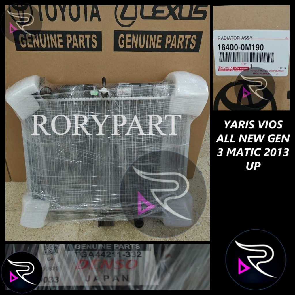 Jual RADIATOR ASSY TOYOTA VIOS YARIS GEN 3 ALL NEW MATIC ORIGINAL DENSO ...