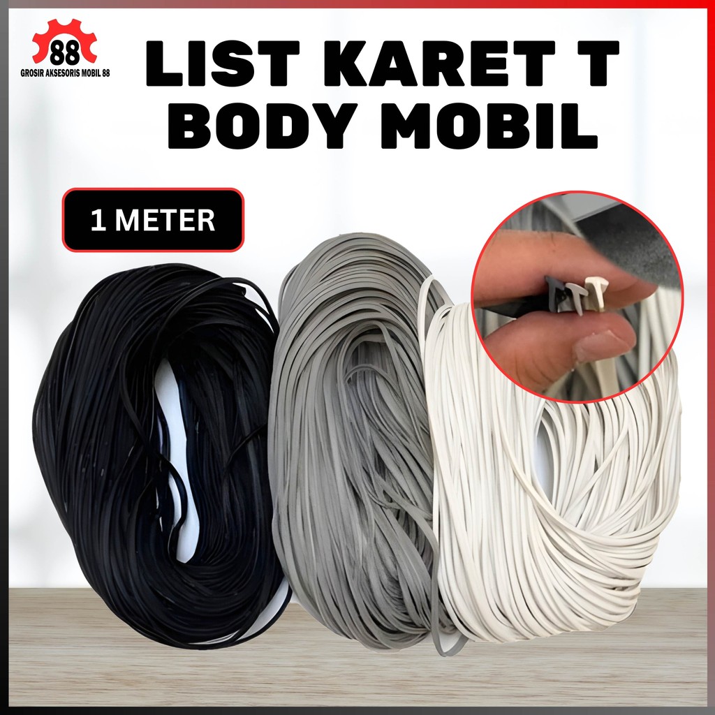 Jual Karet List T Bodykit Fender Spakbor Mobil Body Kit Moulding Hitam ...