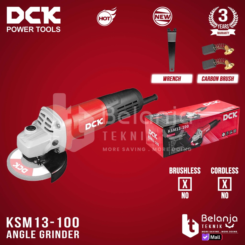 Jual Mesin Gerinda Tangan DCK KSM 13-100 Angle Grinder 4 Inch KSM13-100 820 Watt | Shopee Indonesia