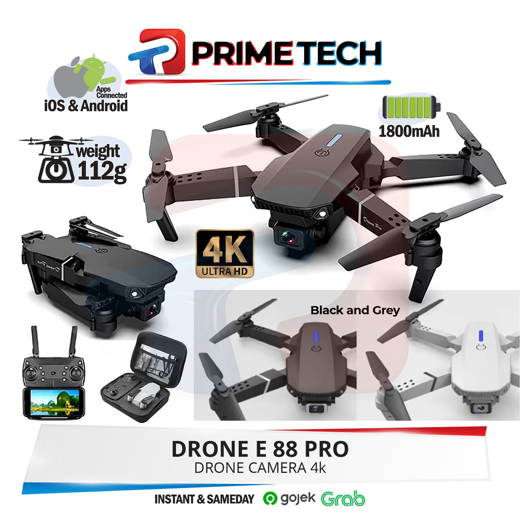 Jual Drone E88 PRO Proshoot Lipat Foldable Drone LIPAT - PrimeTech ...