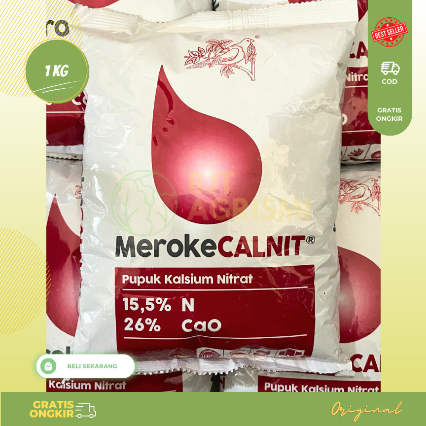 Jual PUPUK MEROKE CALNIT 1 KG KEMASAN PABRIK KALSIUM NITRAT HIDROPONIK ...
