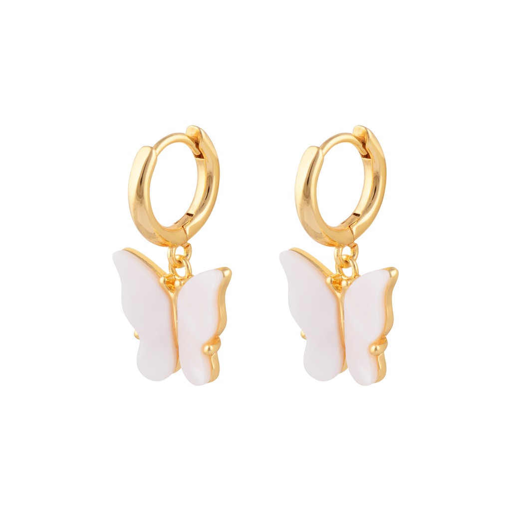 Jual Panlandwoo - Anting Hoop Rhodium Wanita Baby Butterfly | Shopee ...