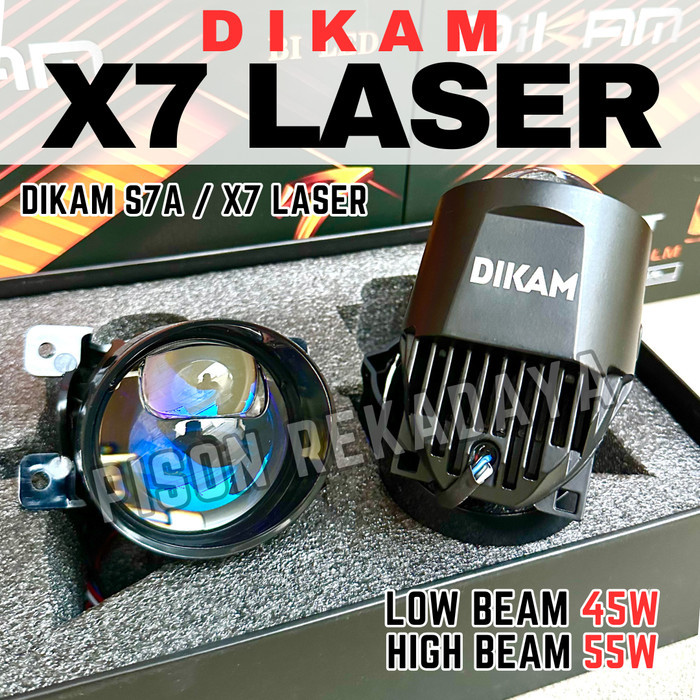 Jual Foglamp BILED Projector DIKAM X7 S7 LASER Lampu Kabut DIKAM S7A Mobil 1 warna 3 warna 55 ...