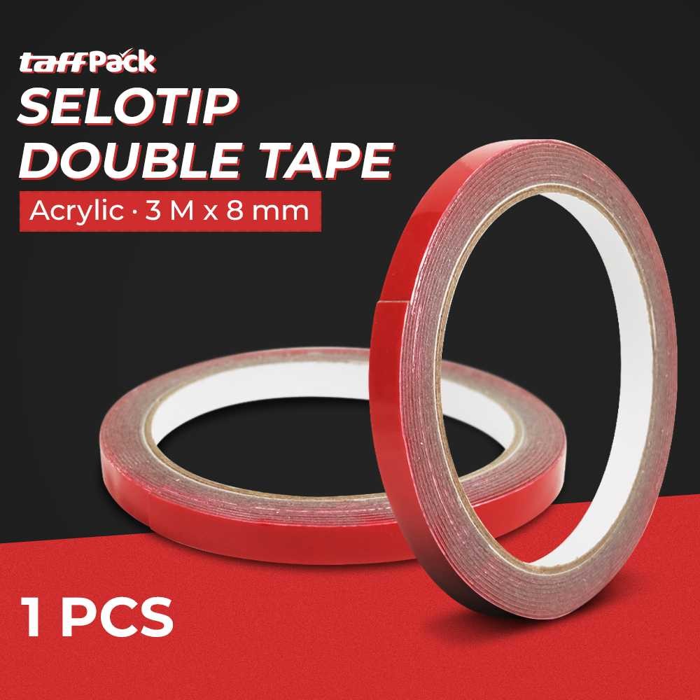 Jual Selotip Double Tape Acrylic 3M 8mm, daya rekat kuat untuk berbagai ...