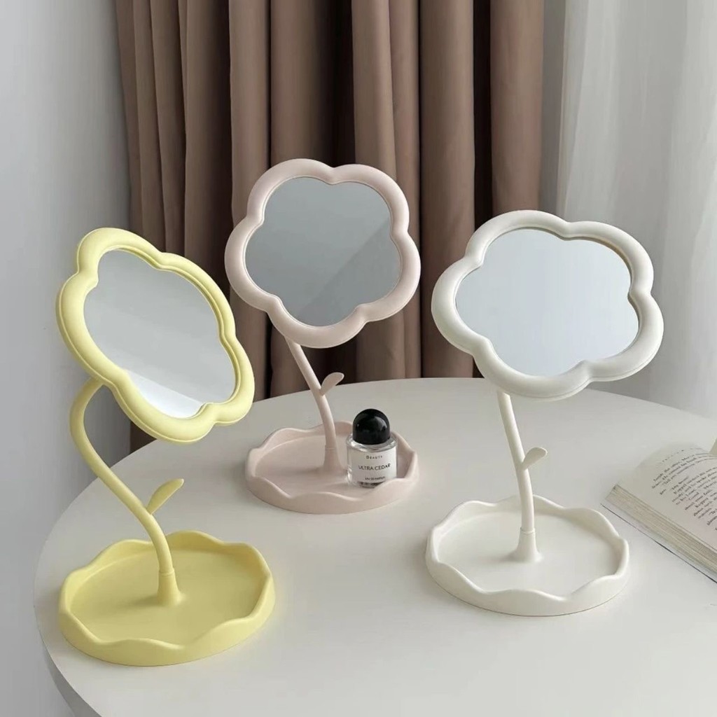 Jual Cermin Rias Bunga Aesthetic Bunga Cermin Kaca Rias Stand Makeup ...